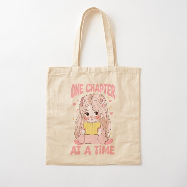 One Chapter At A Time Anime Girl Reading Cotton Tote Bag Canvas Tote ...
