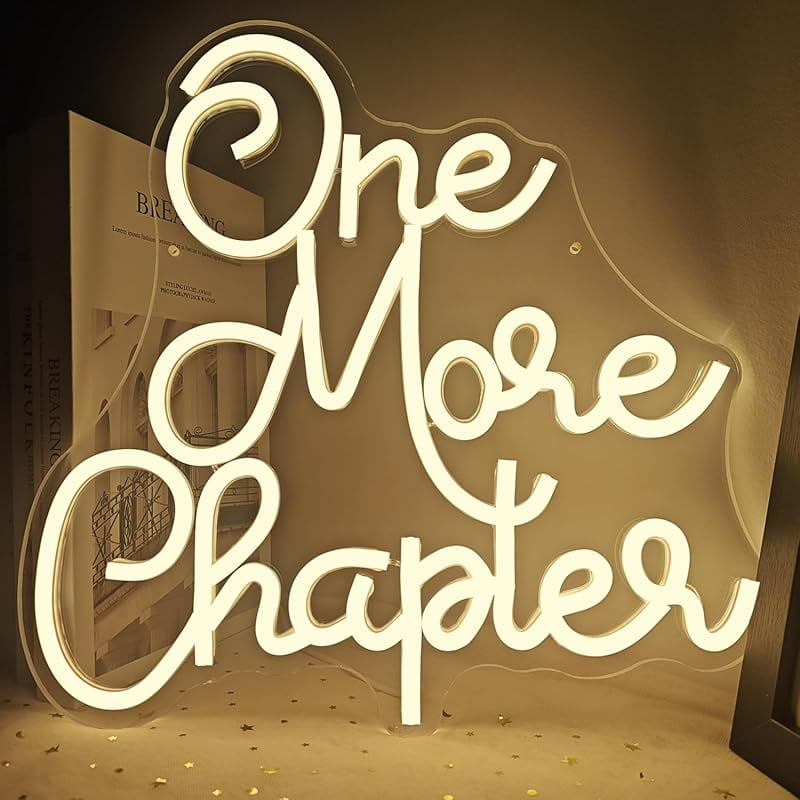 One More Chapter Neon Sign Book Neon Sign for Wall Decor Book Lover ...
