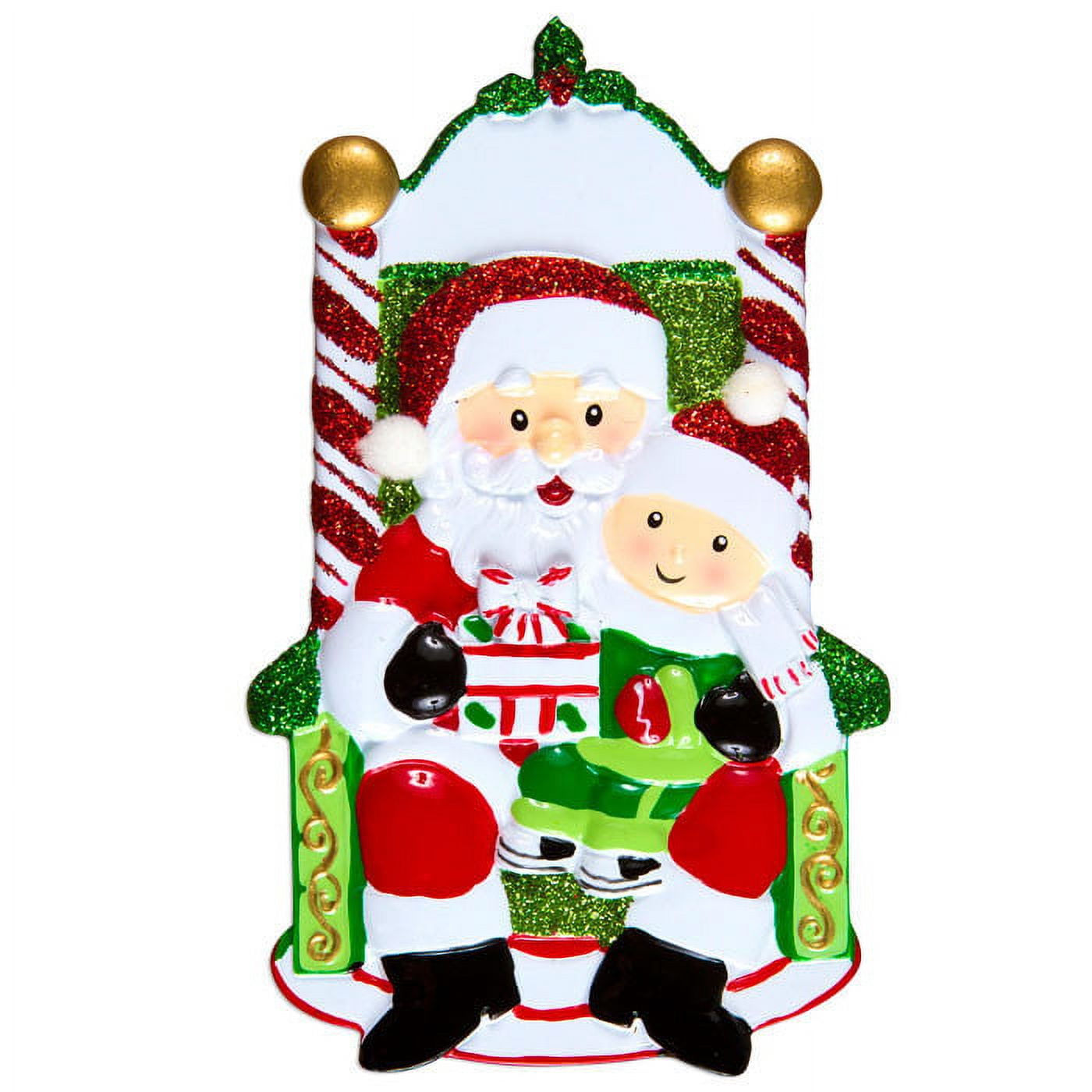 One Child On Santa's Lap Personalized Christmas Ornament DO-IT-YOURSELF ...