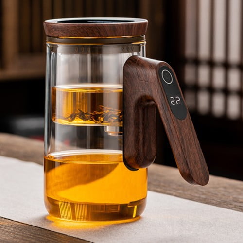 One-Click Glass Teapot Elegant Cup Top Pot New Home Full Liner Tea ...