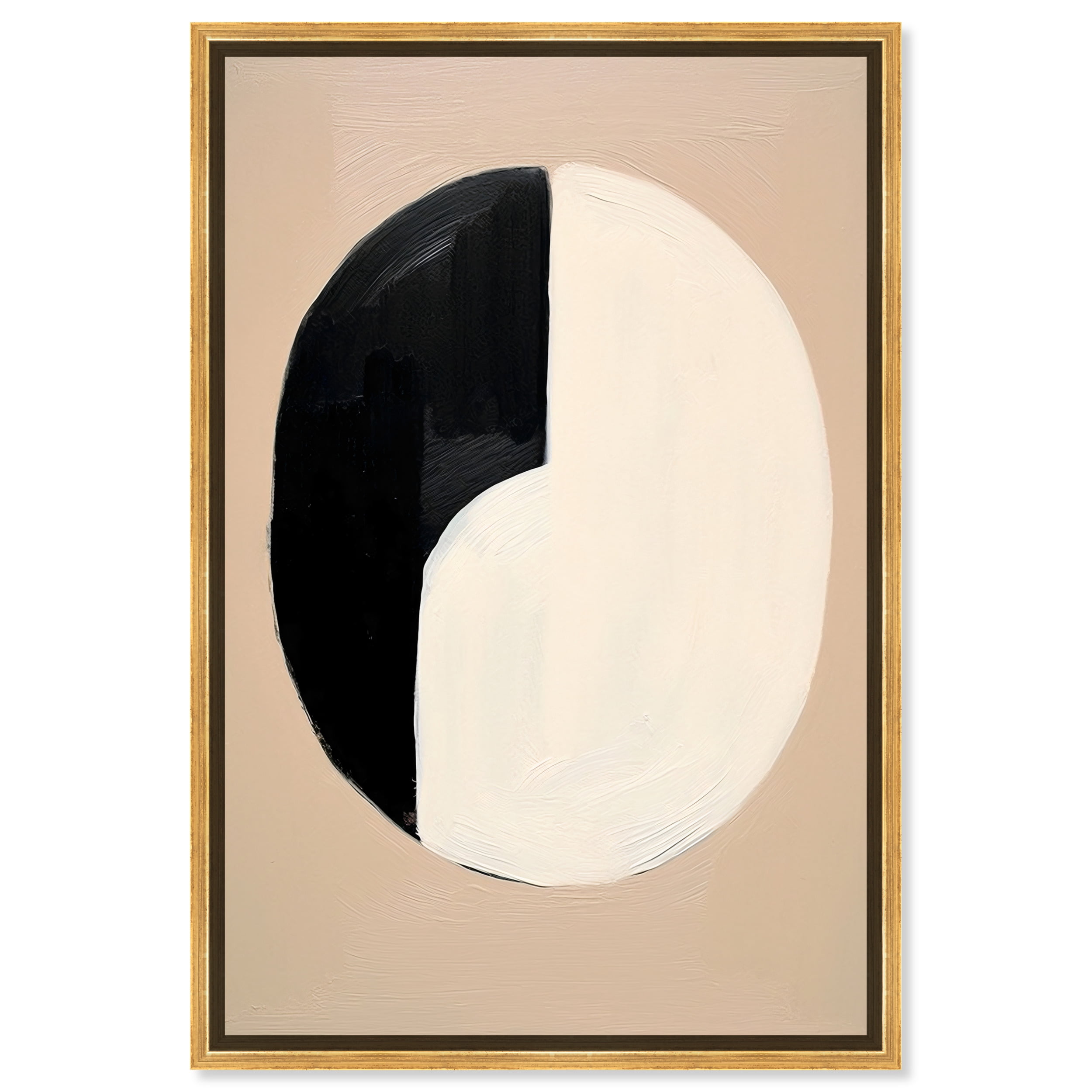 One Coin Retro Contemporary Abstract Canvas Wall Art by Notoriart, Gold ...
