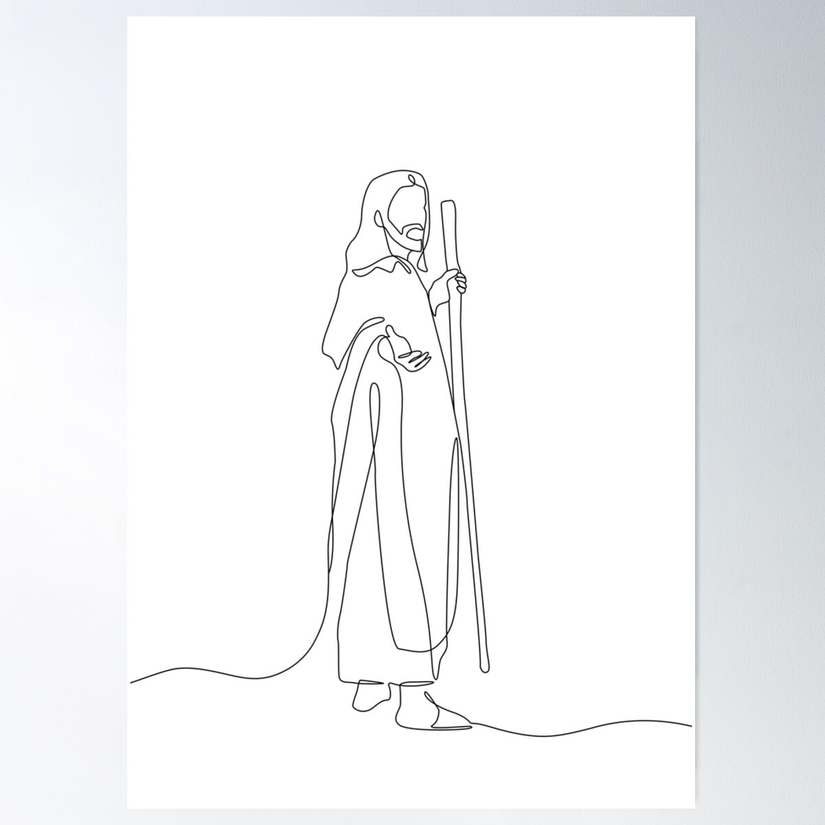One Continuous One Drawn Line Art Doodle Of A Spiritual Jesus Christ ...