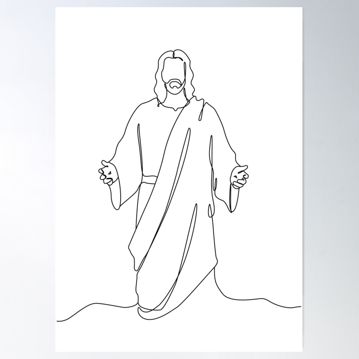 One Continuous One Drawn Line Art Doodle Of A Spiritual Jesus Christ ...