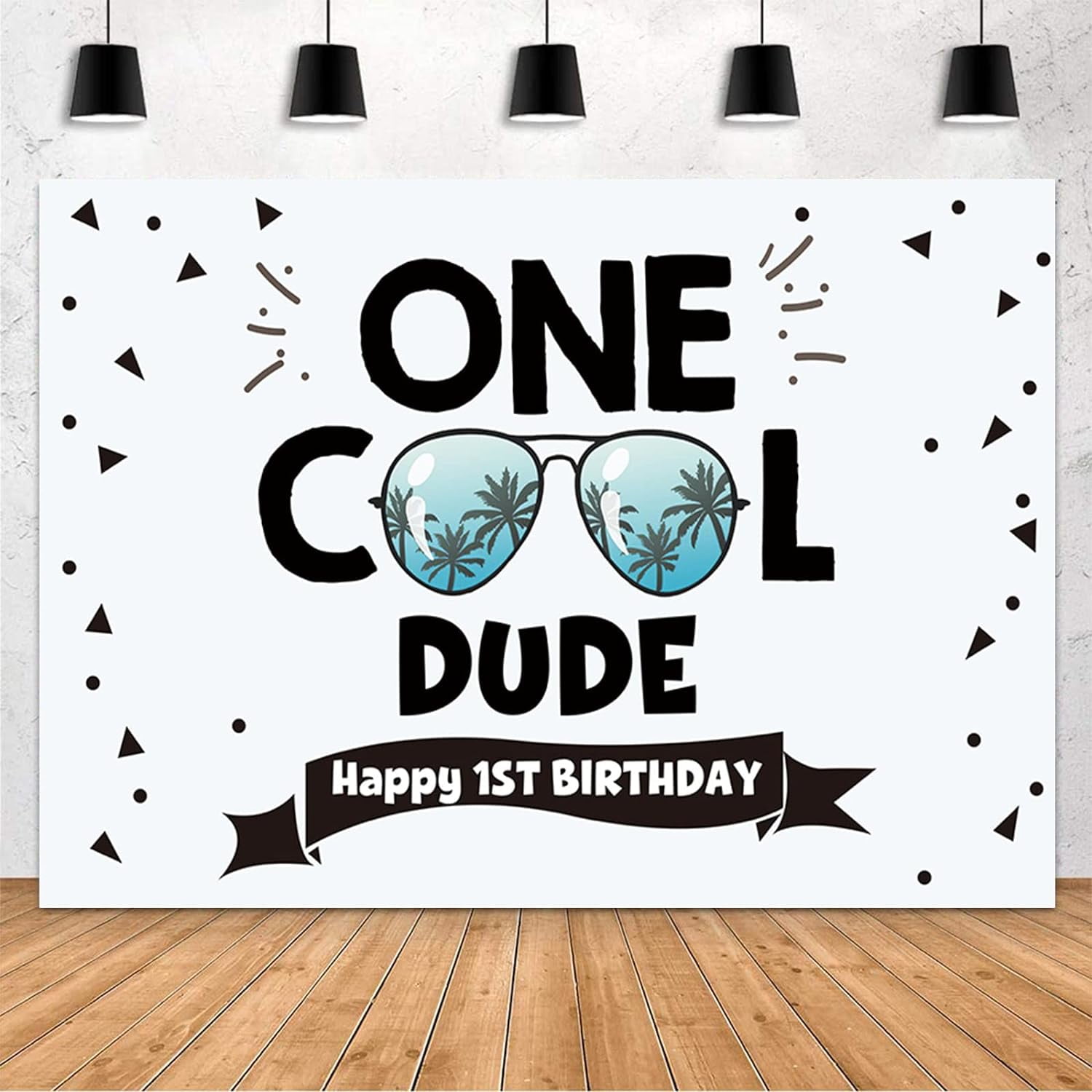 One Cool Dude 1st Birthday Decorations Backdrop for Boy One Cool Dude ...