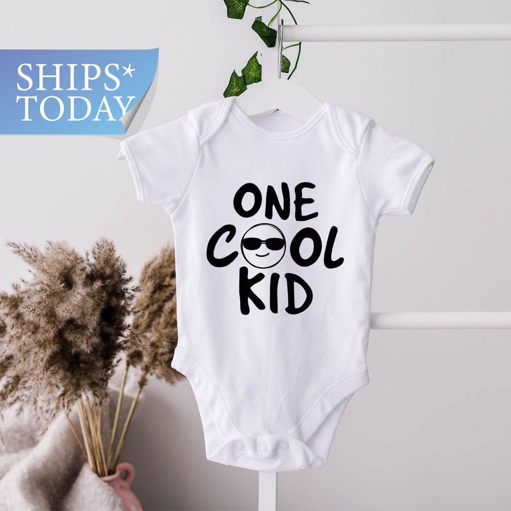 One Cool Kids Baby Onesie, First Birthday Baby Onesie, Retro One Boy ...