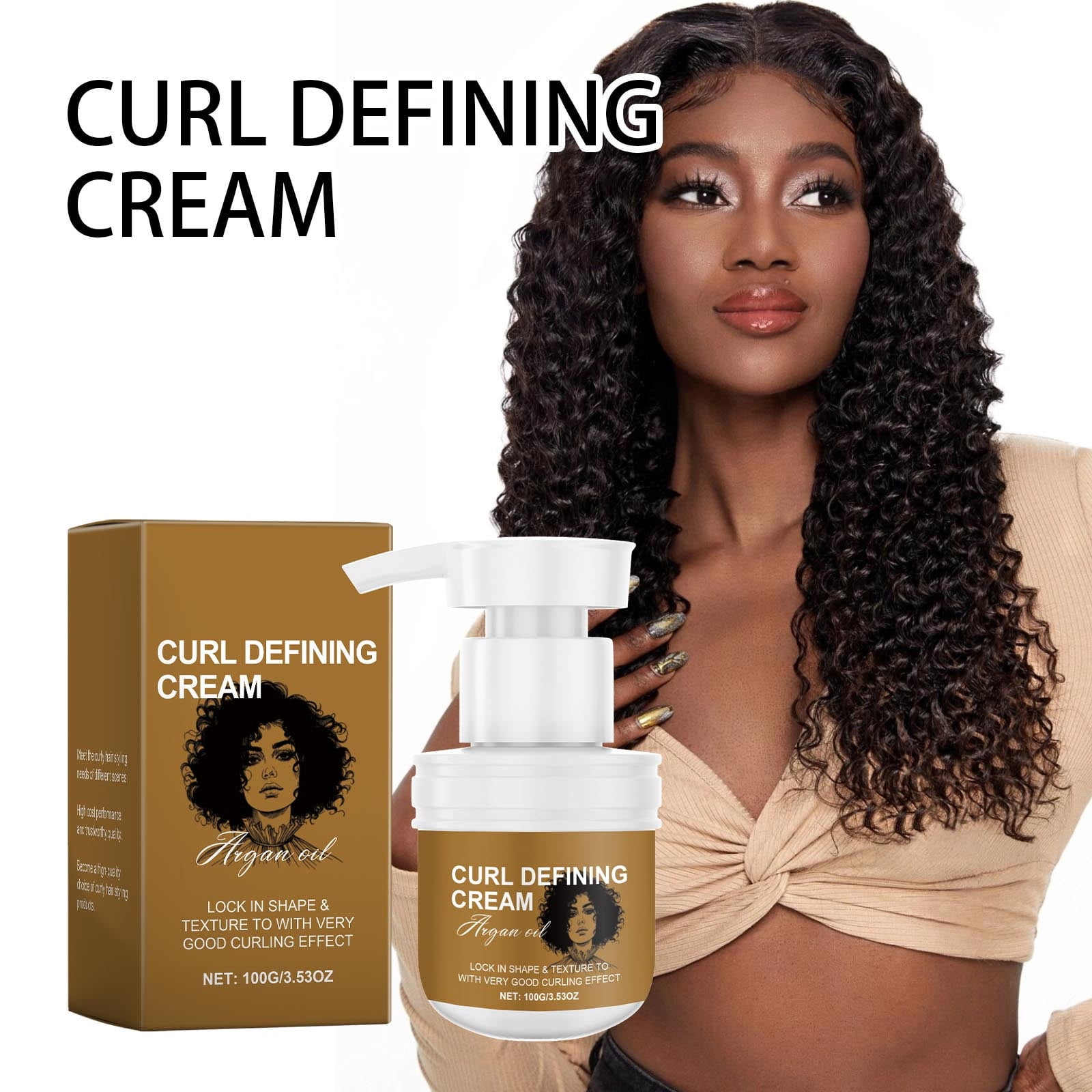 All in One Curl Cream Styler Curls Defining Cream Moisturizing Shaping Refreshing Curls Hair ...