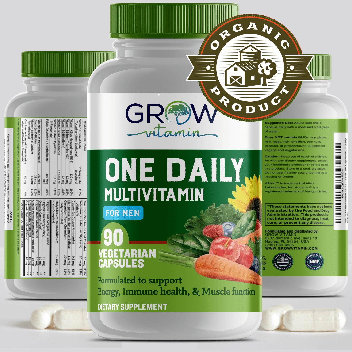 One Daily Multivitamin for Men - with Vitamins & Minerals + Organic ...