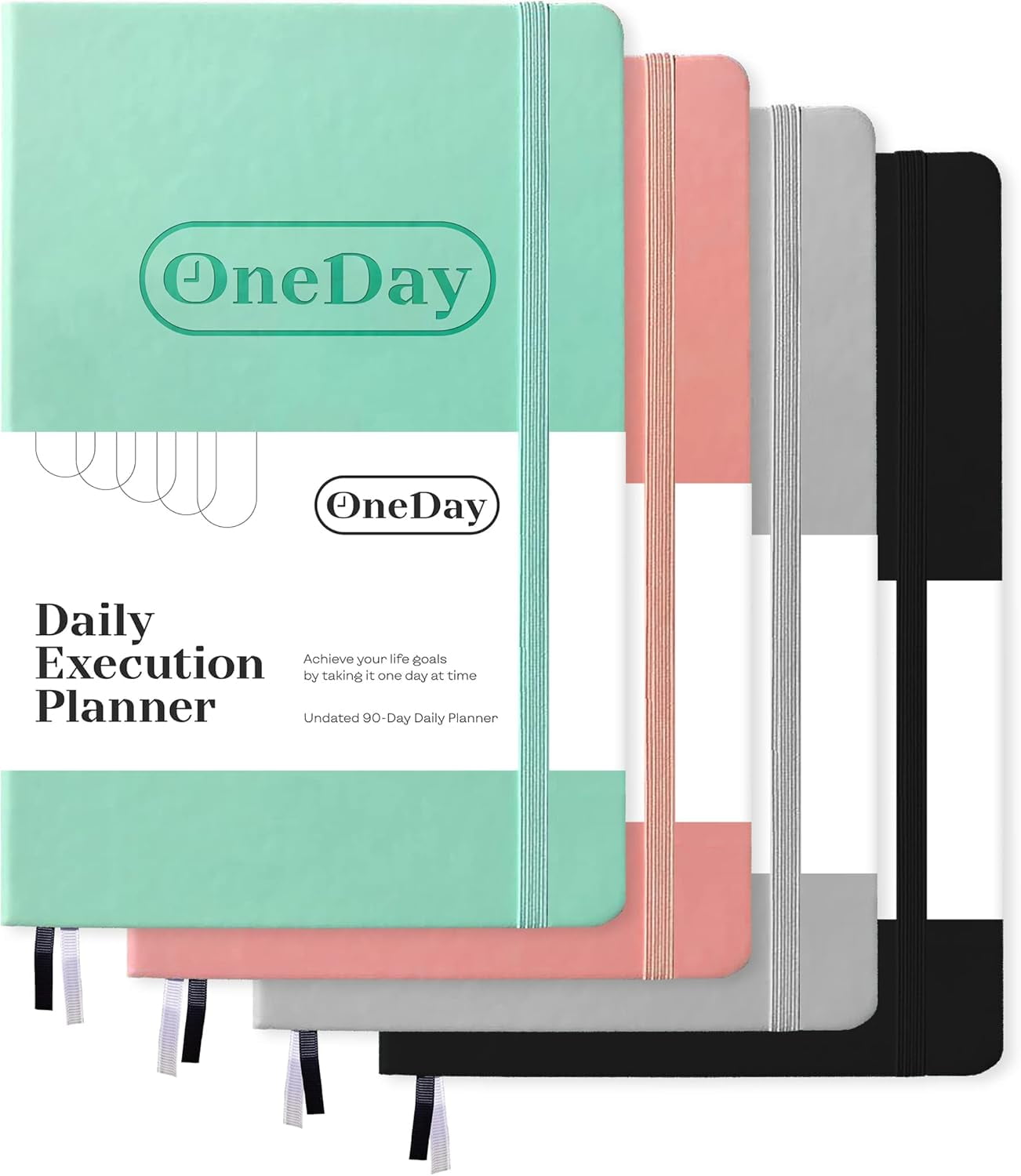 One Day - Daily Execution Planner - 4-Pack - Undated Daily Gratitude Journal With Positive ...