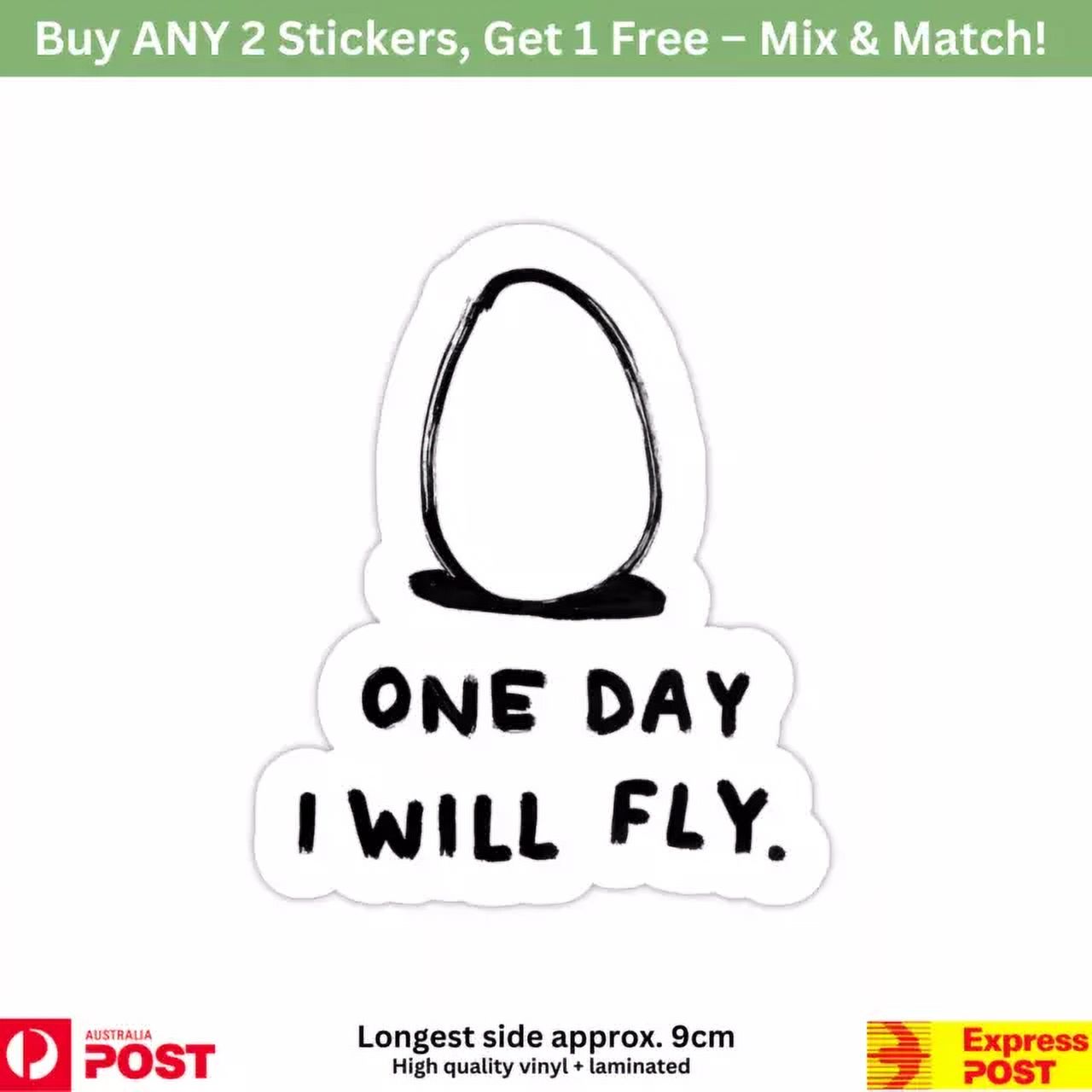 One Day I Will Fly Sticker Phone Decal Water Bottle Stickers Car Decals ...