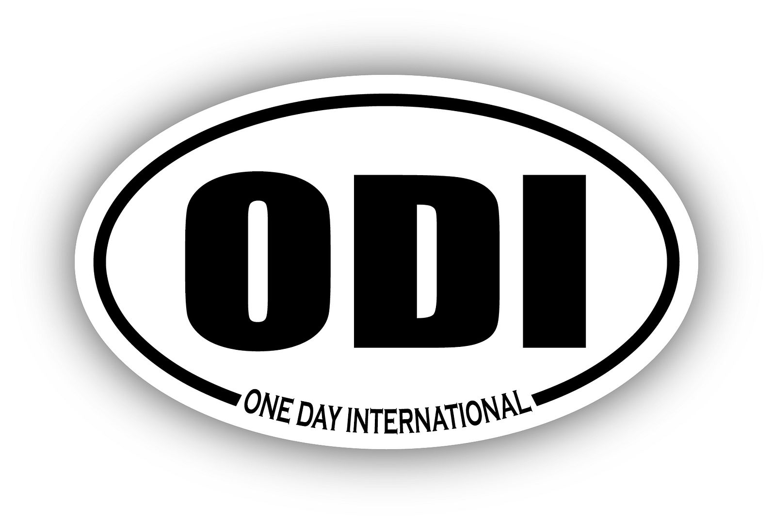 One Day International ODI Oval Bumper Sticker 3M Vinyl Decal 3 in x 5 ...