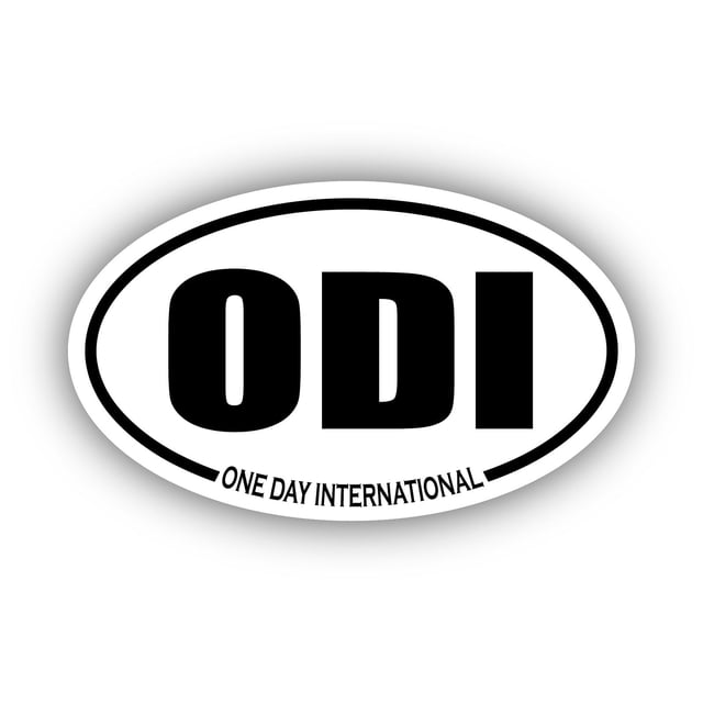 One Day International ODI Oval Bumper Sticker 3M Vinyl Decal 3 in x 5 ...