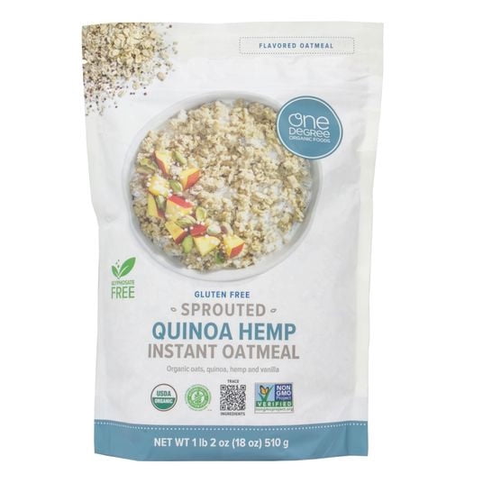 One Degree Instant Oatmeal, Sprouted Quinoa Hemp, Organic-18 oz ...