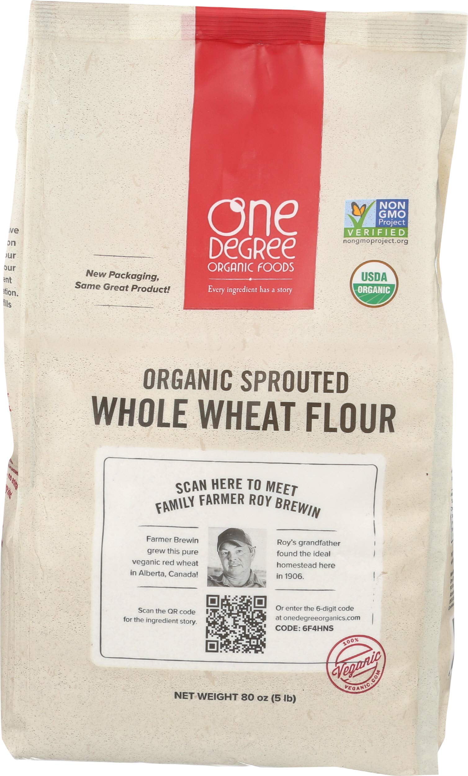 One Degree Organic Foods BDF32 Sprouted Whole Wheat Flour, Certified ...