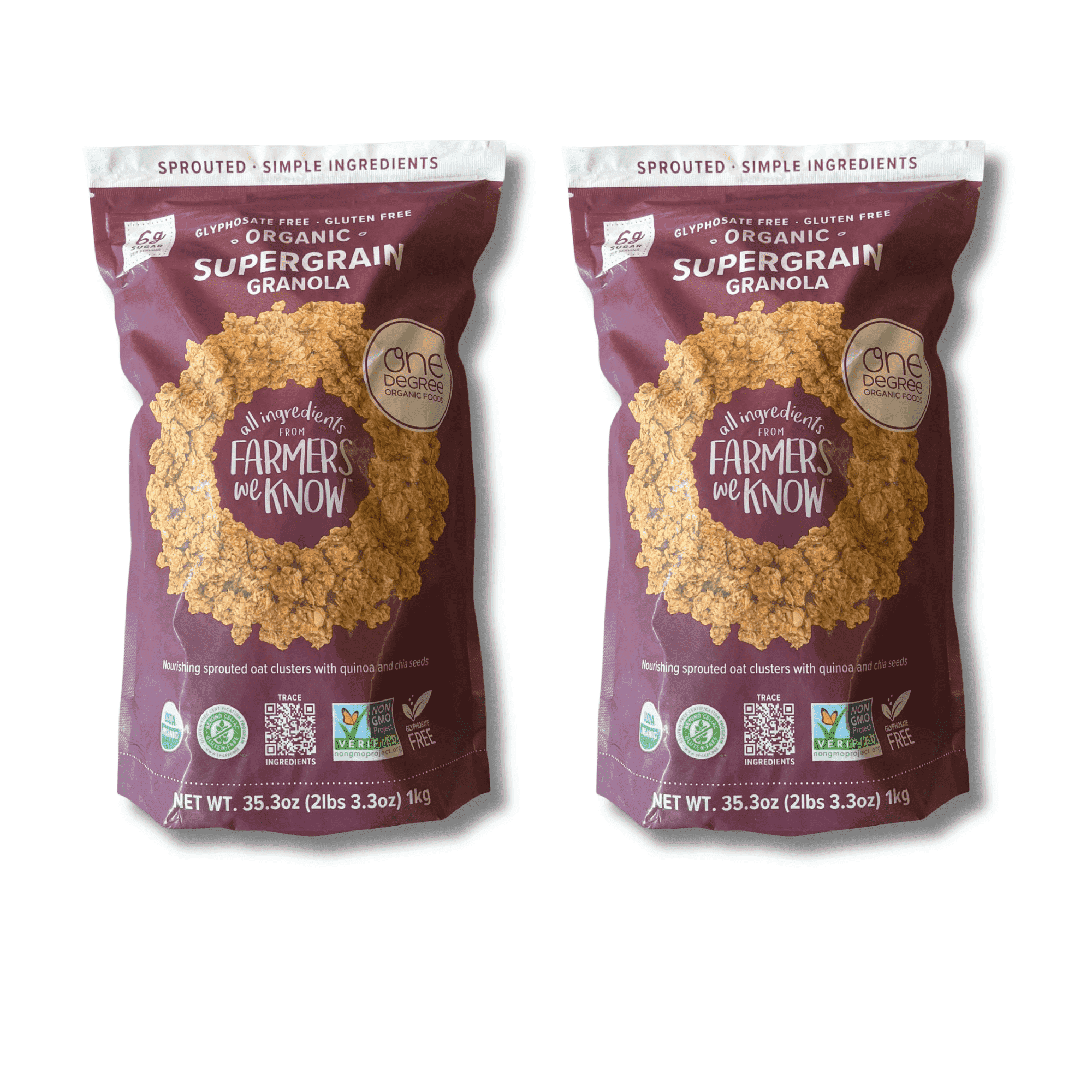 One Degree Supergrain Granola, Sprouted, Gluten Free, Non-GMO, 35.3 oz ...