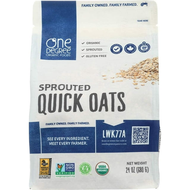 One Degree Organic Foods Gluten-Free Whole Grain Oatmeal - Sprouted ...