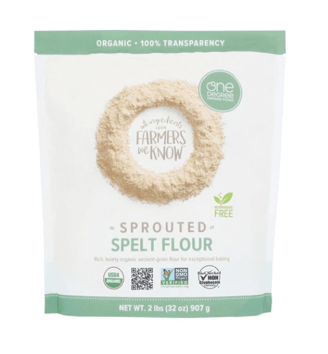 One Degree Organic Foods Organic Sprouted Spelt Flour -- 32 oz Pack of ...