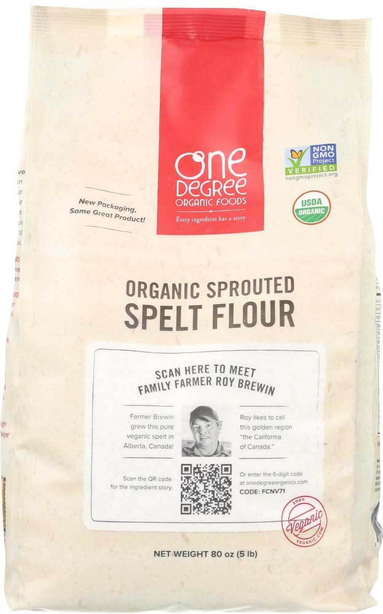 One Degree Organic Foods Organic Sprouted Spelt Flour - 80 oz (Pack of ...