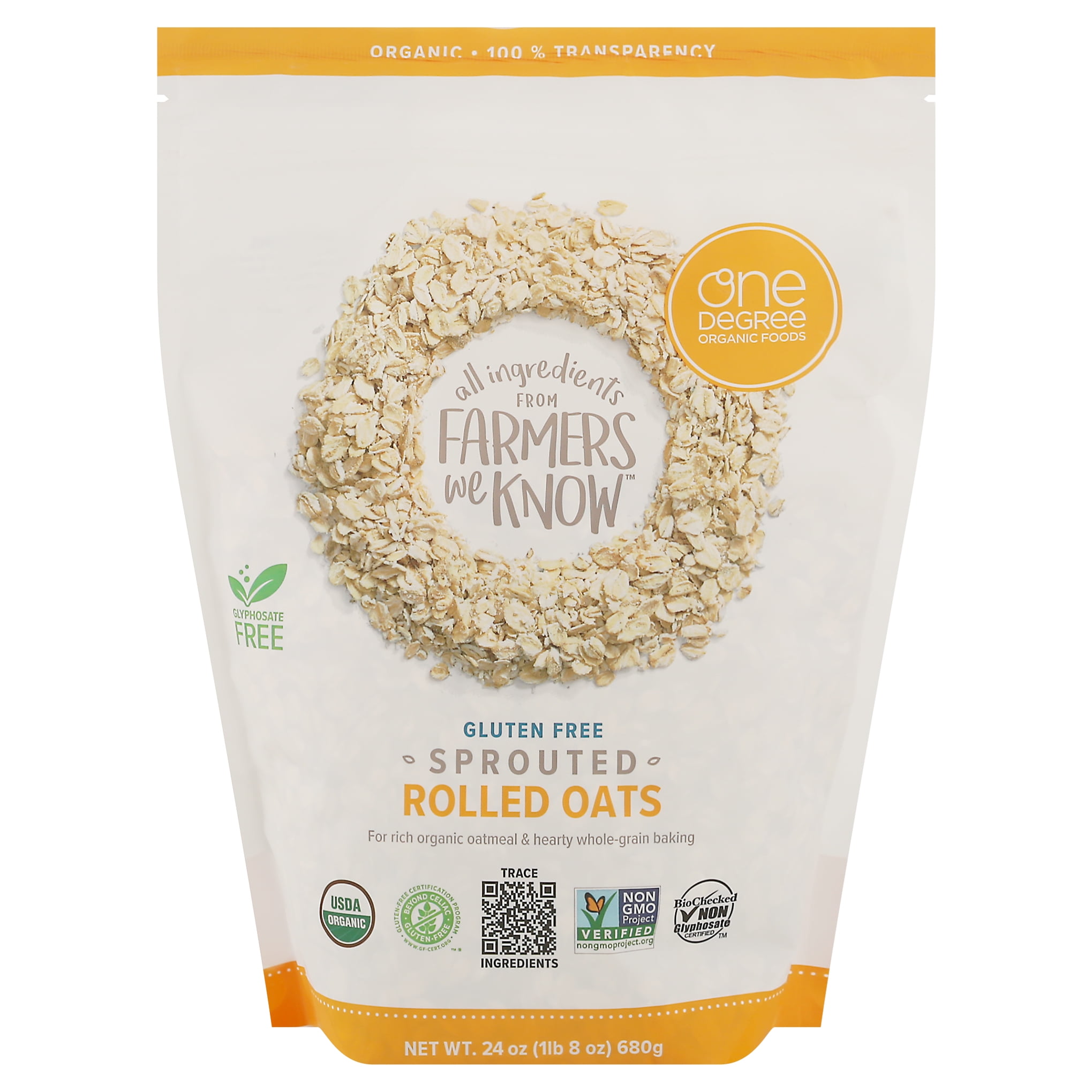 One Degree Organic Rolled Sprouted Oats 24 oz (Pack Of 4) - Walmart.com