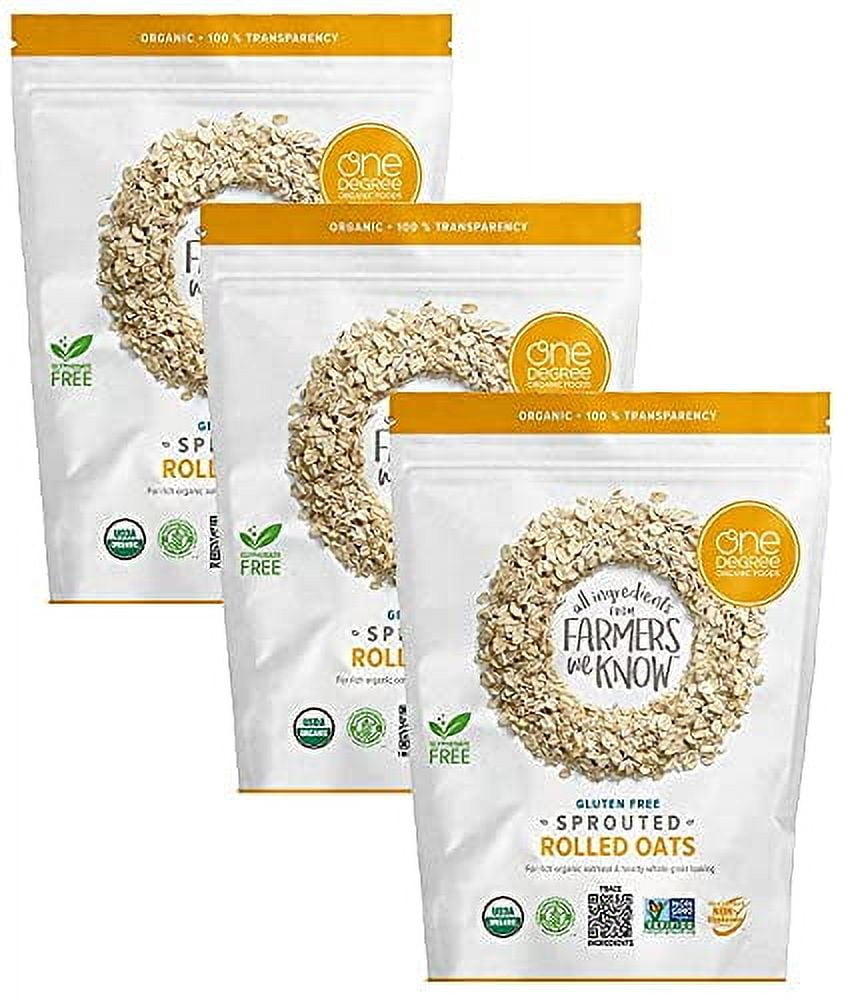 One Degree Organic Sprouted Rolled Oats, 3 Pack (5 lb Each Pouch, 15 ...