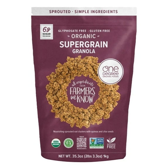 One Degree Organics Supergrain Granola, Sprouted Quinoa and Chia ...