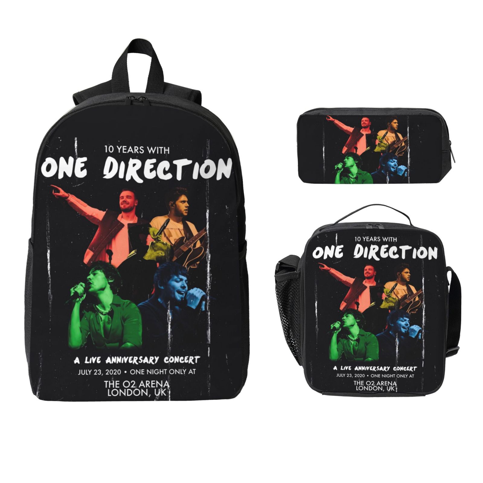 One Direction 1d Backpack Set, 3 Piece Backpack Set With Lunch Box Pen ...