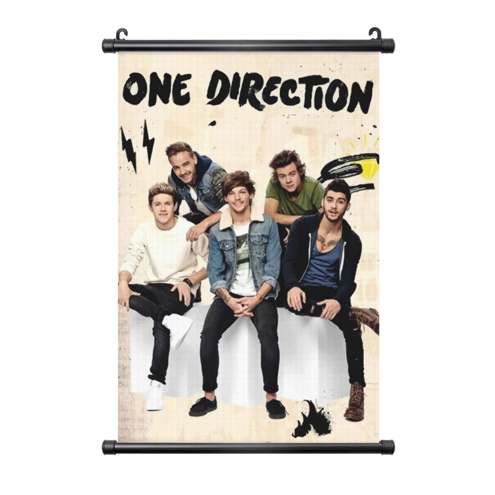 One Direction Black Plastic Shaft Hanging Poster Decor Canvas Wall ...