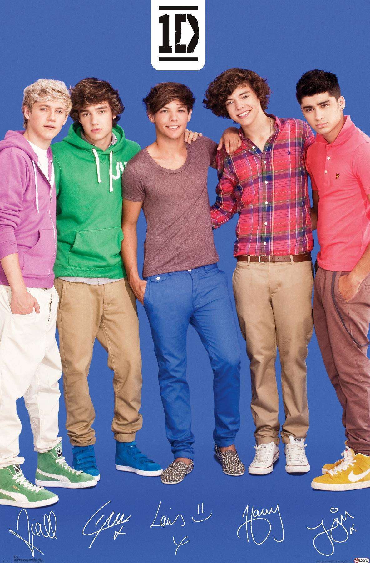 Trends International One Direction Blue Poster 14.725 x 22.375 Wall ...