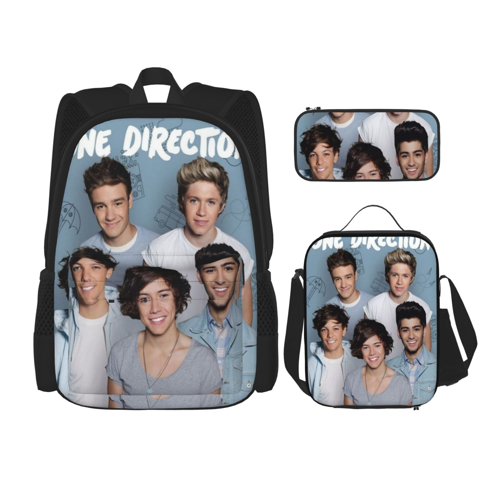 One Direction Bookbag Backpack With Lunch Box and Pencil Case 3 Piece ...