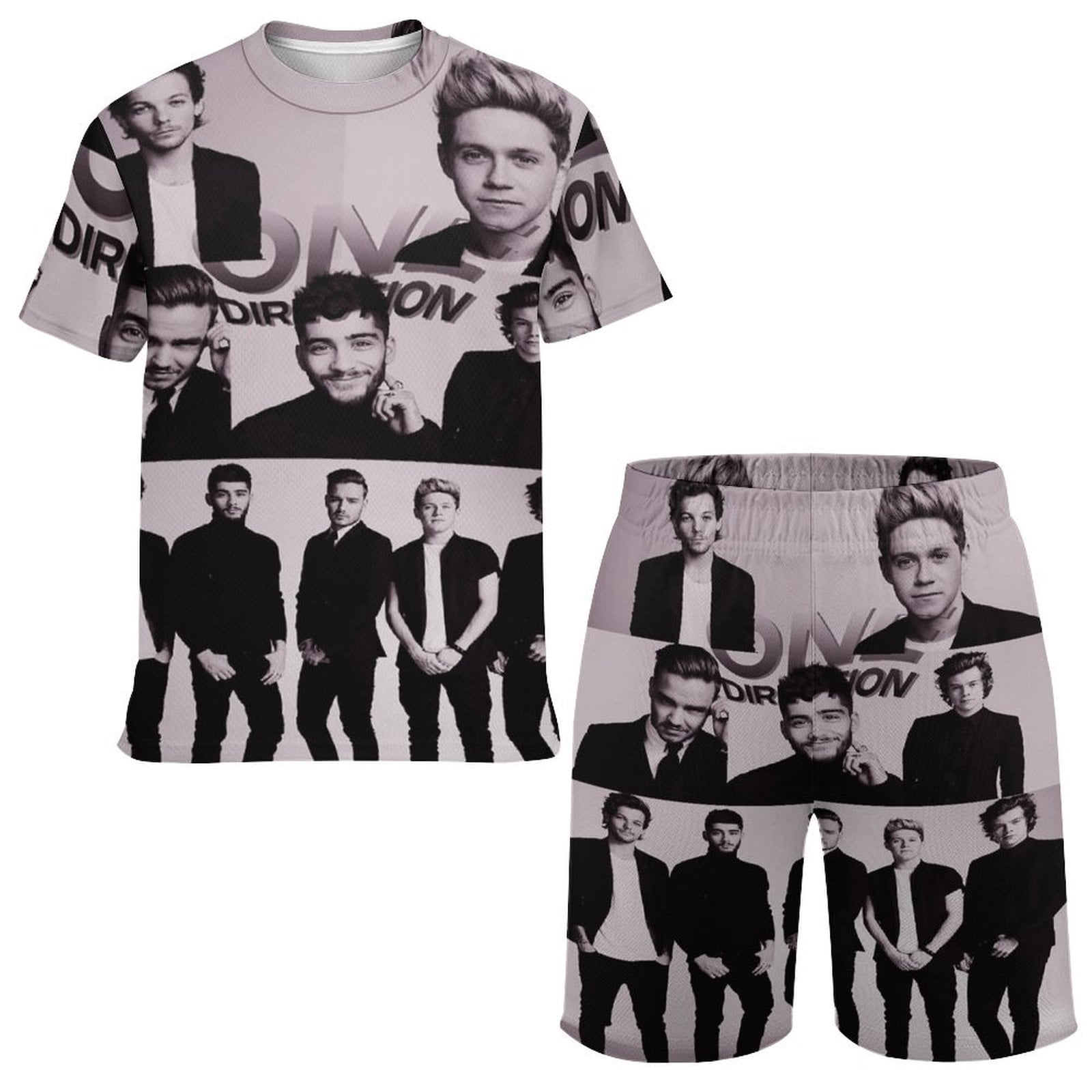 One Direction Boys Girls Short Sleeve Mesh T-Shirt And Shorts Outfit ...