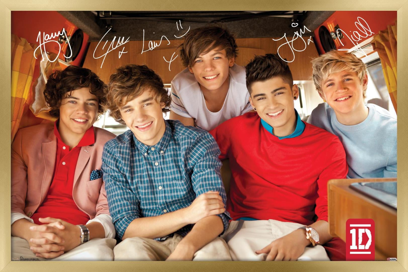 One Direction - Bus Wall Poster, 22.375" x 34", Framed - Walmart.com