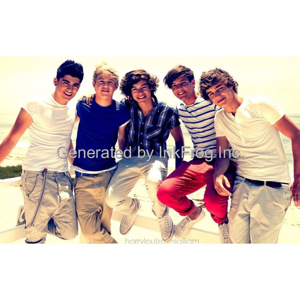One Direction Group Beach Birthday Image Edible Cake Topper Frosting ...