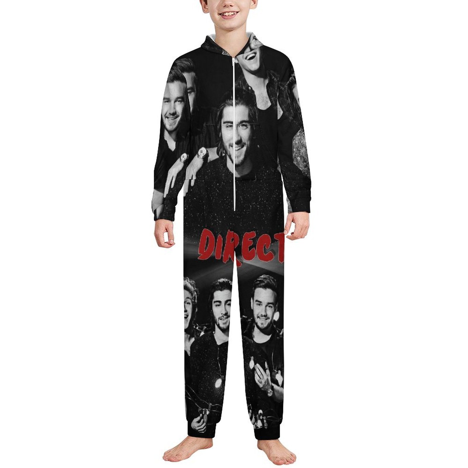 One Direction Kids Hooded Jumpsuit Union Suit Onesie One Piece Blanket ...