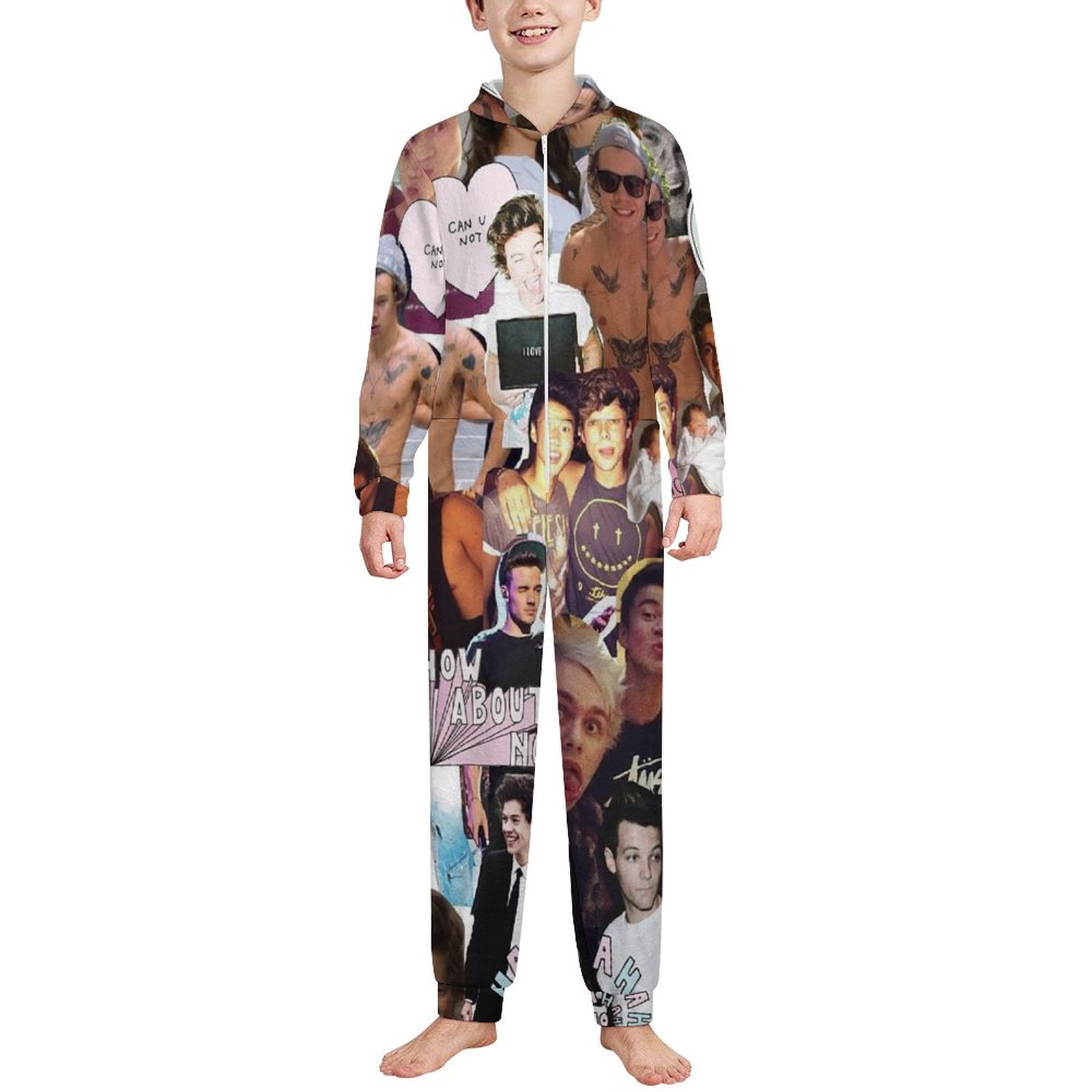 One Direction Kids Hooded Union Suit Pajama Soft Comfy Kids PJs ...