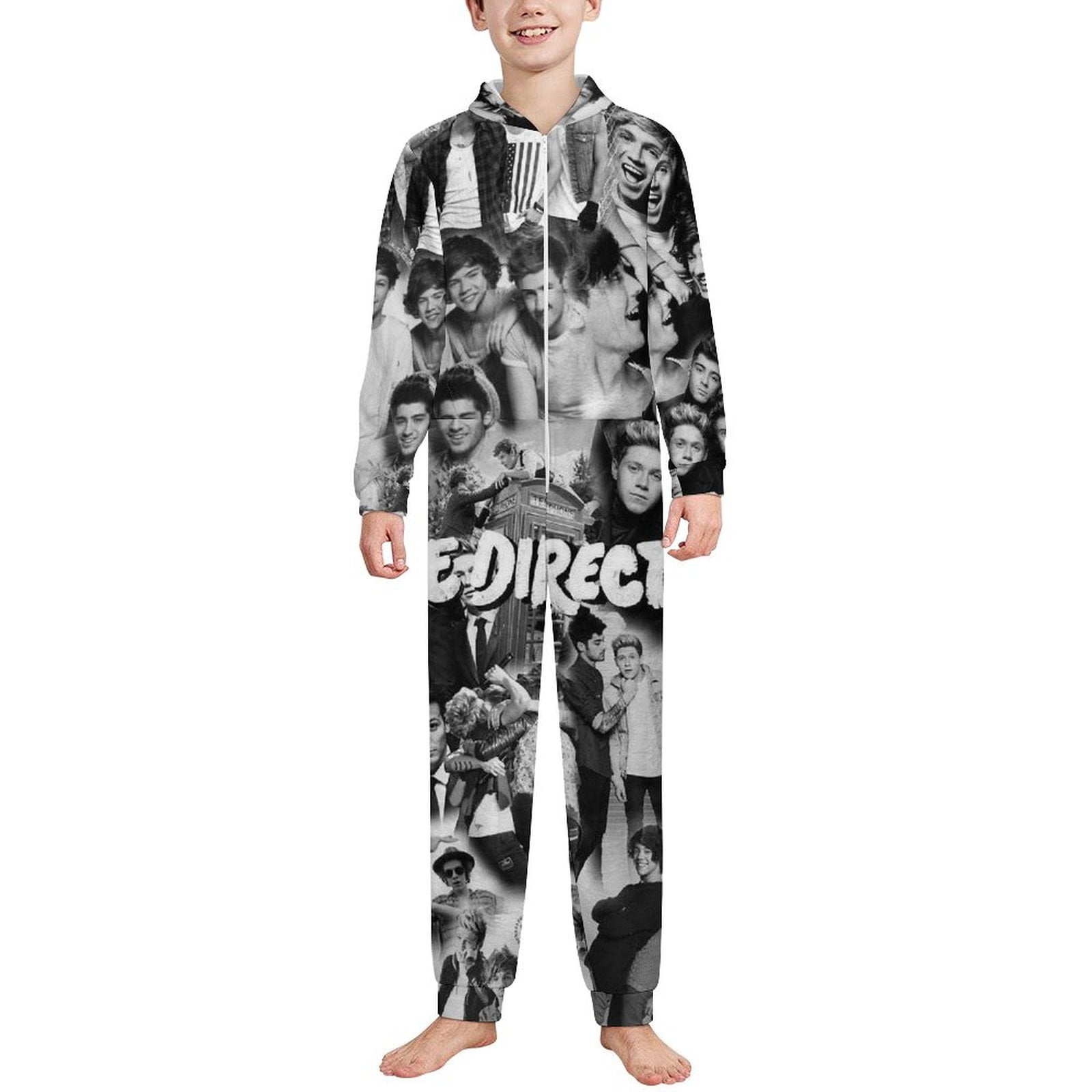 One Direction Kids Hooded Union Suit Pajama Soft Comfy Kids PJs ...