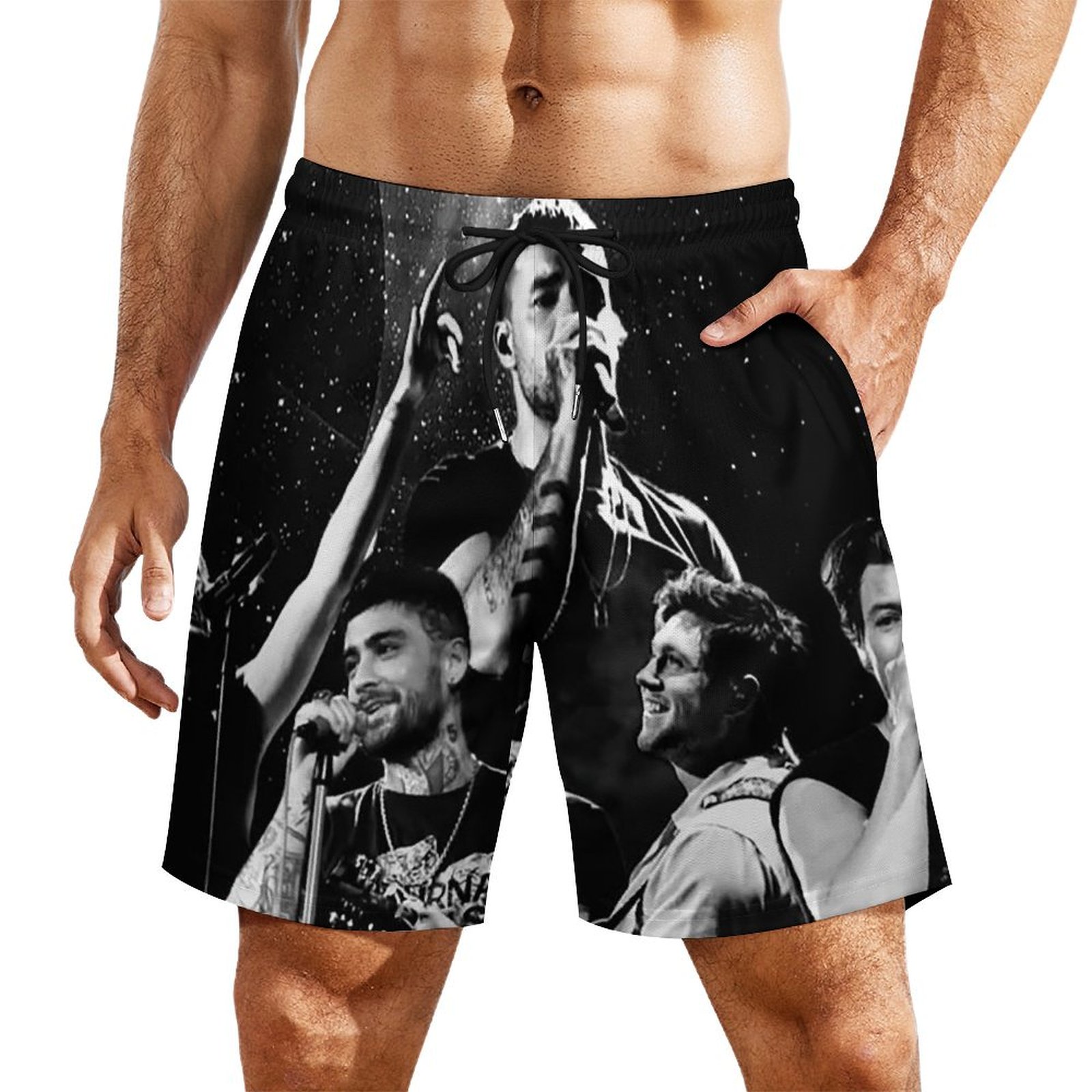 One Direction Men's Swim Trunks Beach Compression Iiner Shorts Quick ...