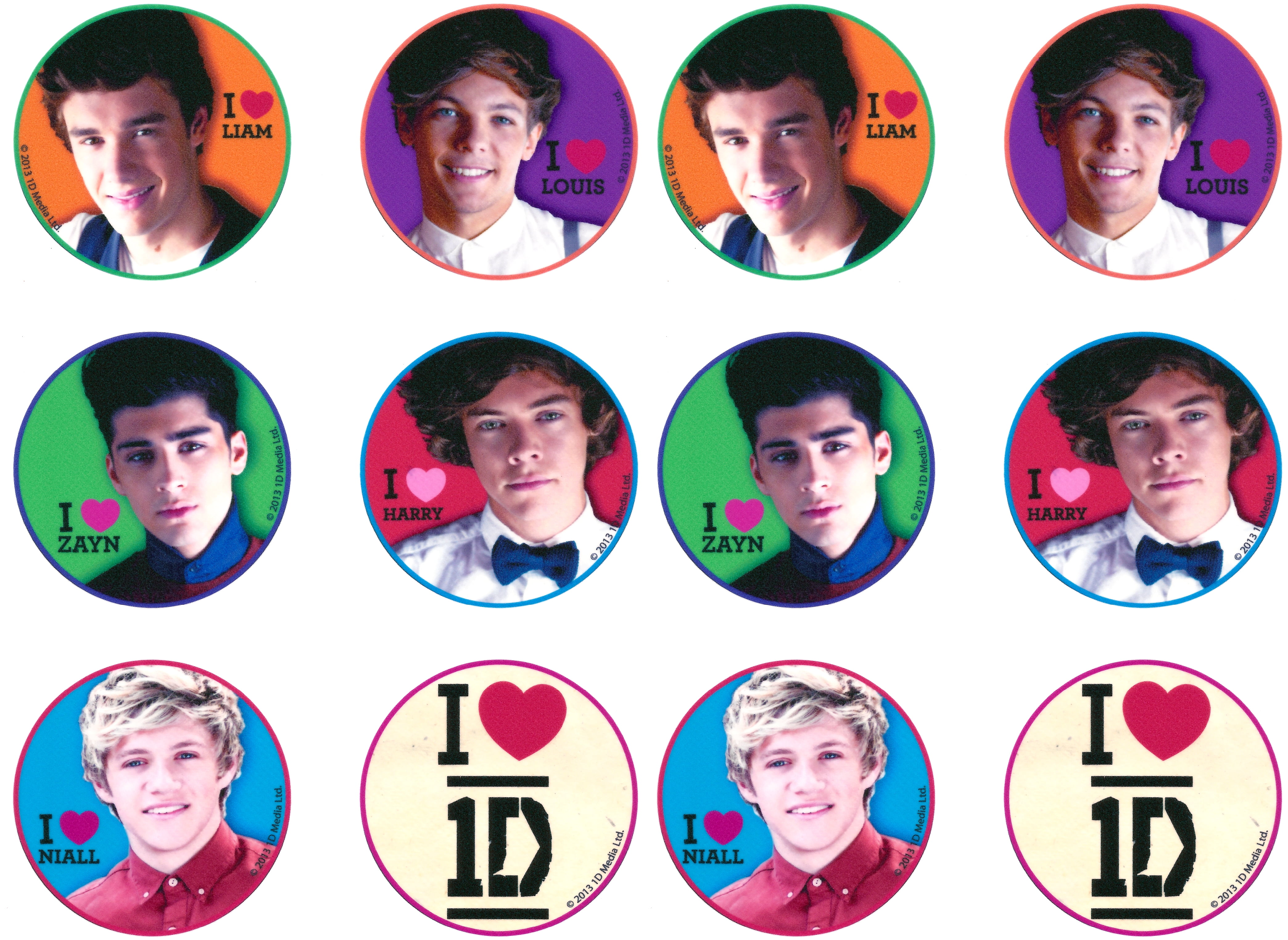 One Direction Cupcake Toppers