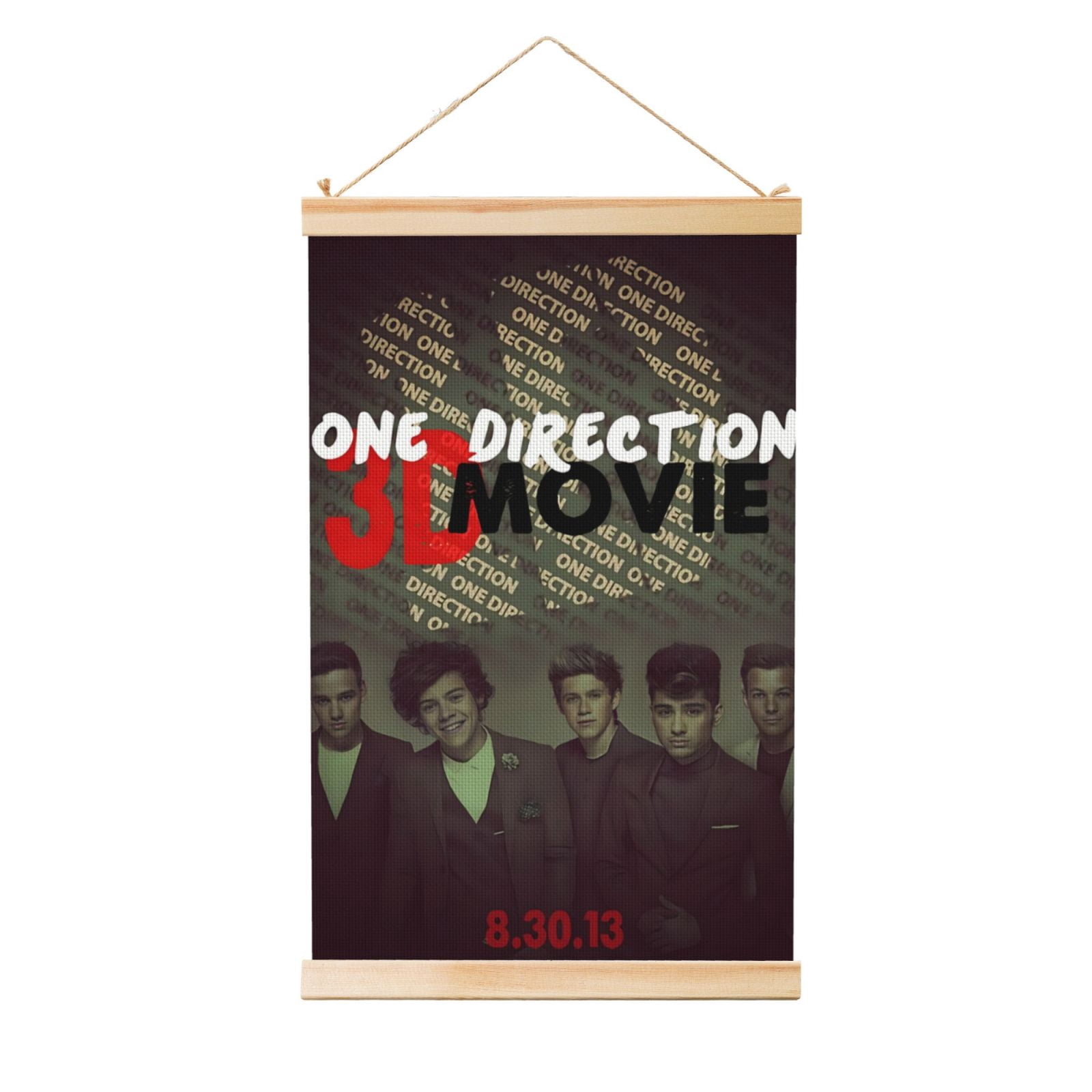 One Direction Posters For Room Wall Art Wooden Shaft Hanging Banner ...