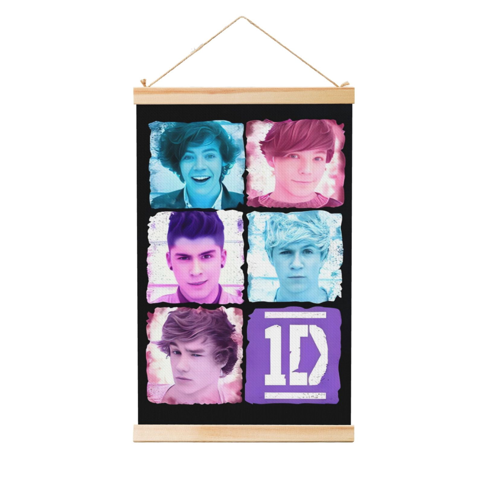 One Direction Posters For Room Wall Art Wooden Shaft Hanging Banner ...