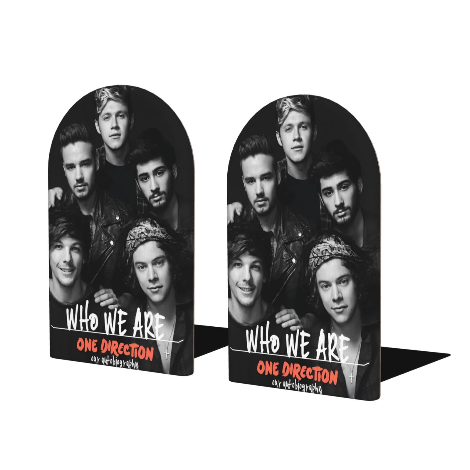 One Direction Wood Bookends, Non-Skid Bookend For Shelves Office Book ...