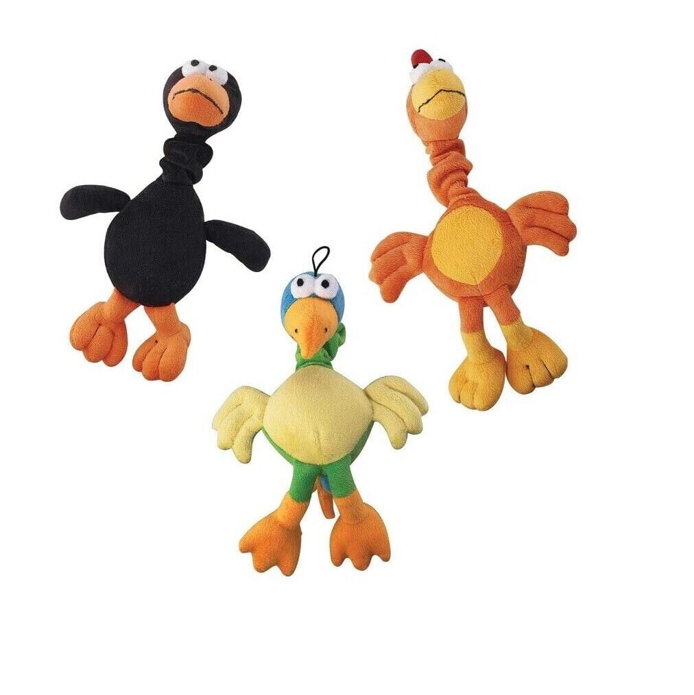 One Dog Toy 14 Inch Chirpies Singing Bird Plush Bungee Neck Tugs Sets ...