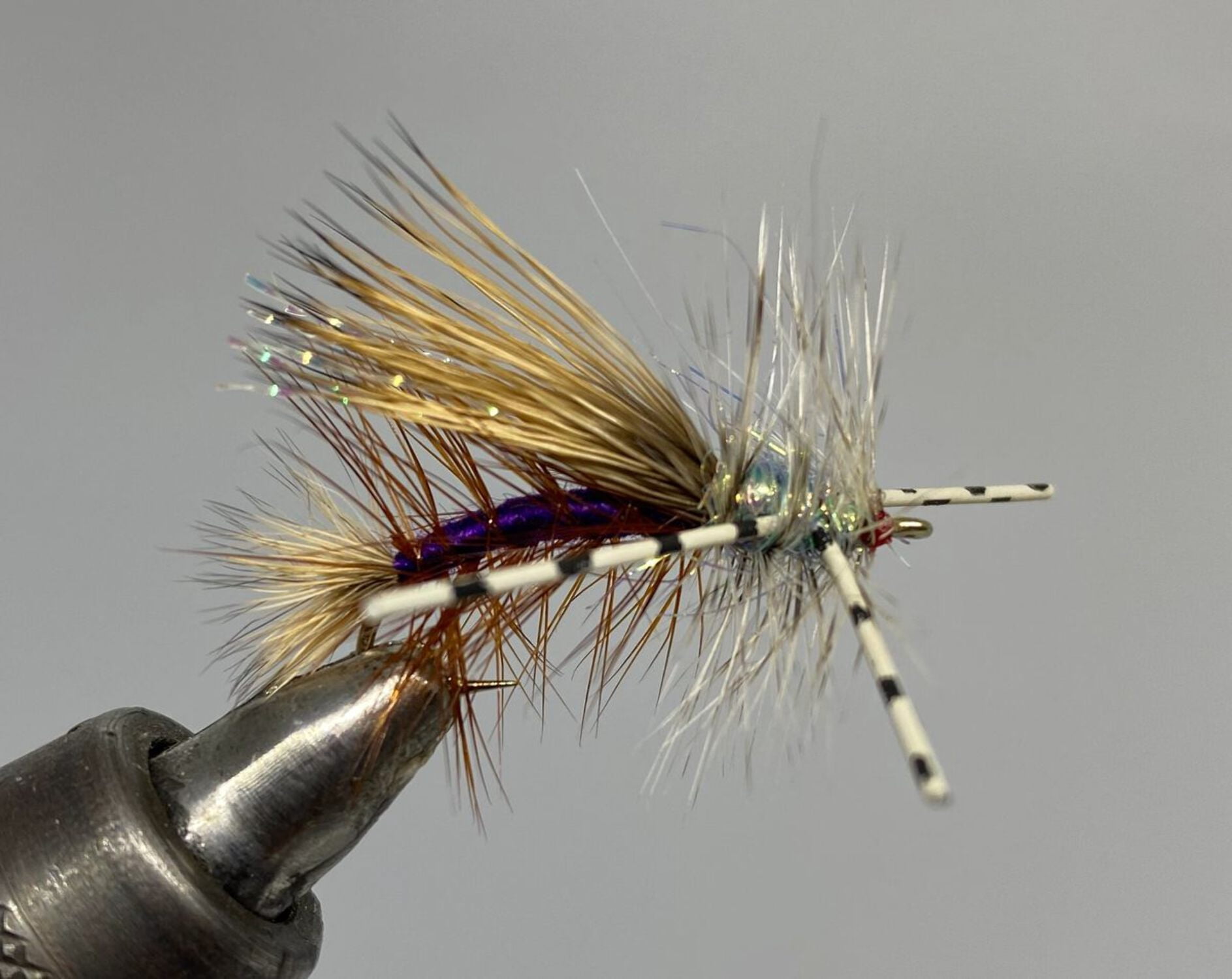 One Dozen (12) - Rubber Legged Crystal Stimulator - Purple - Dry Fly ...