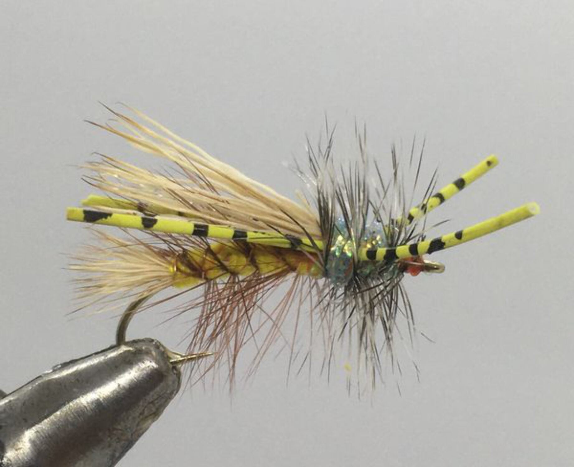 One Dozen (12) - Rubber Legged Crystal Stimulator - Yellow - Dry Fly ...