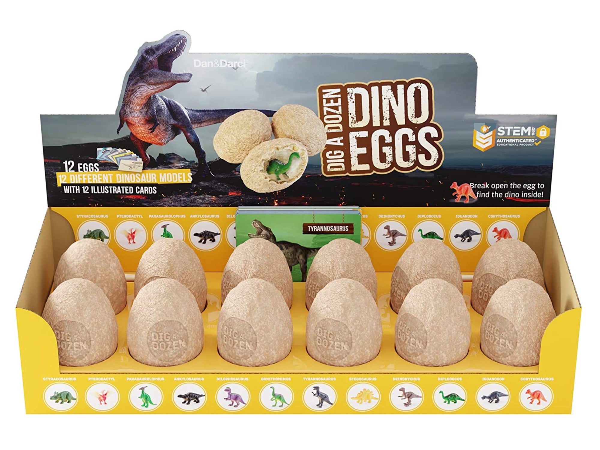 One Dozen Dinosaur Fossil Egg Digging Kit Discover 12 Cute Dinosaurs ...