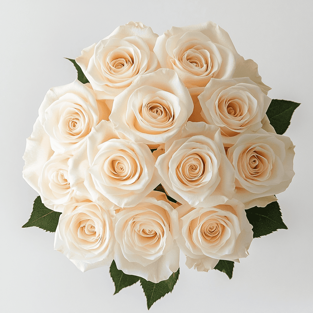 One Dozen Ivory Roses- Fresh Flower Delivery - Walmart.com
