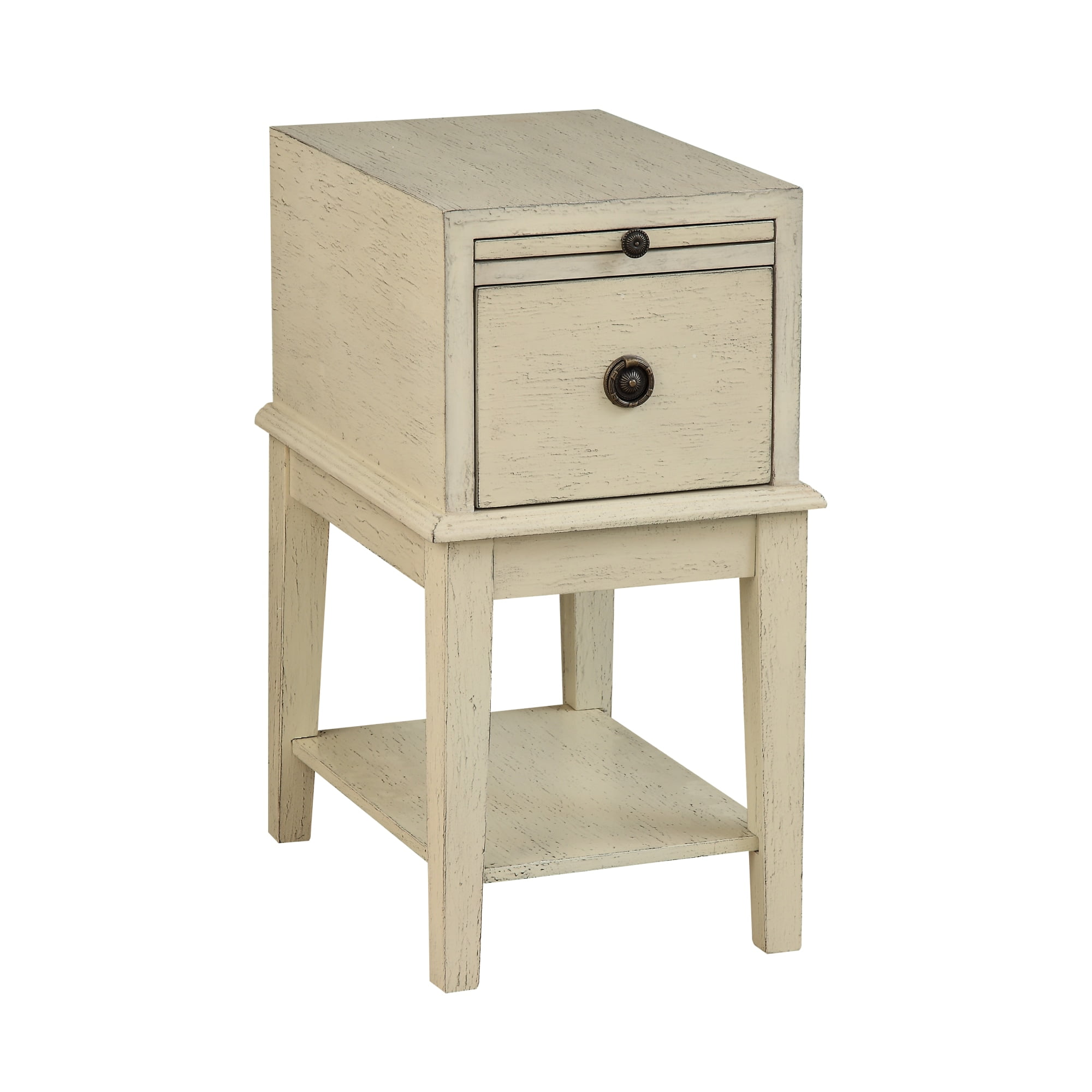 Coast To Coast Imports Millstone Textured Ivory One Drawer Chairside ...