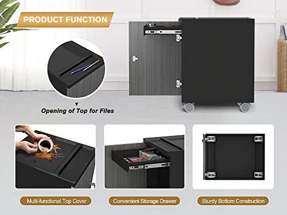 One Drawer File Cabinet,Office Mini Filing Storage Cabinet with ...
