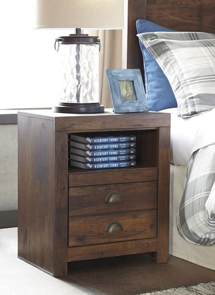 One Drawer Night Stand-Hammerstead-Brown - Walmart.com