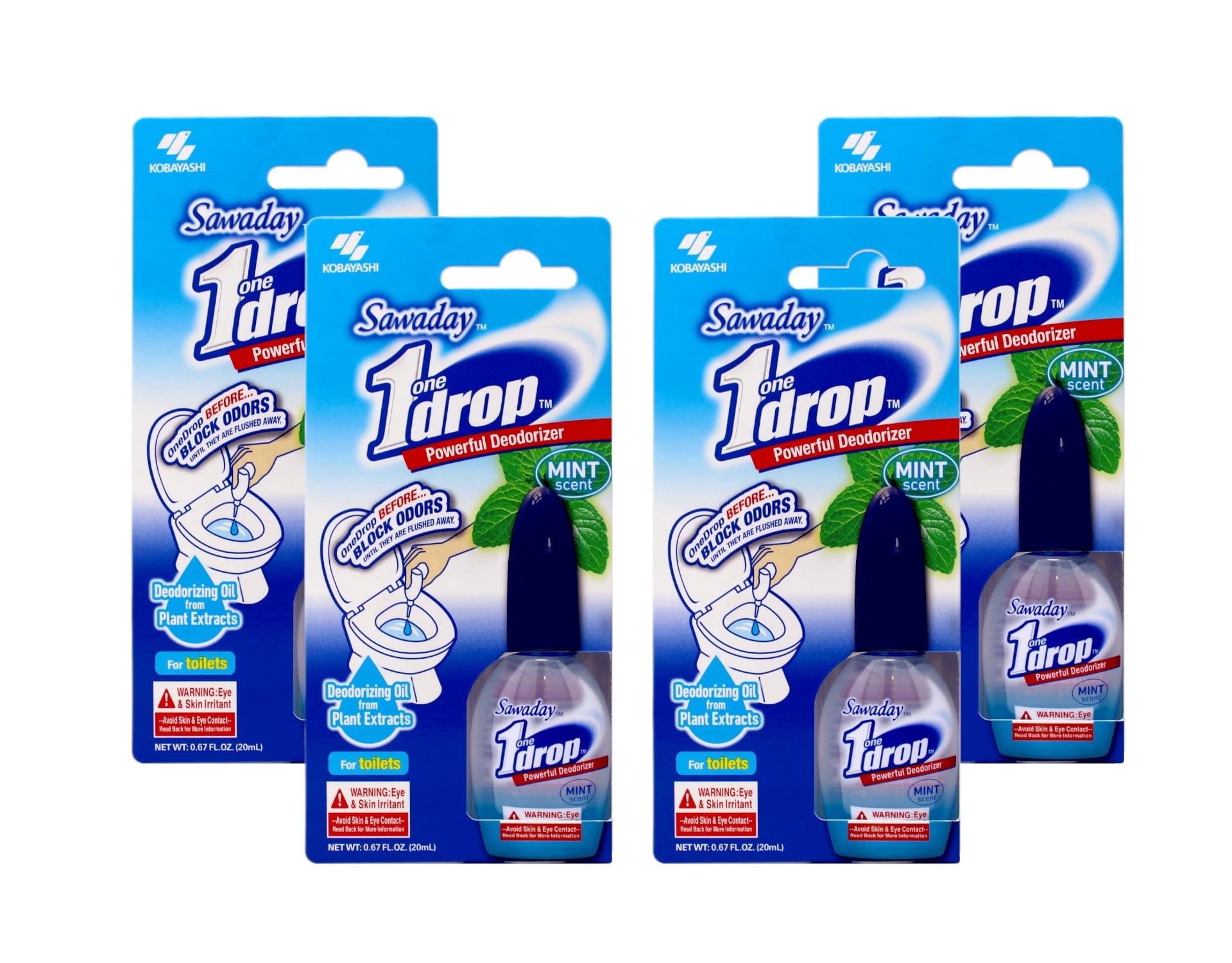Kobayashi Bathroom Deodorizer, One-Drop, 4pk, Up to 300 Uses - Walmart.com
