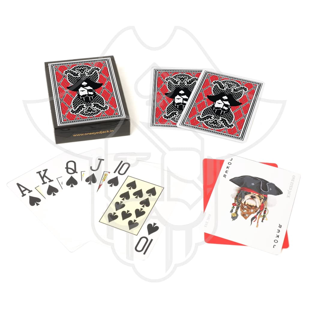 One Eyed Jack Premium Plastic Playing Cards Red Colour For Adult - 1 ...
