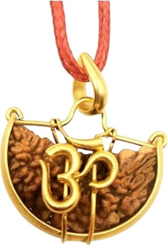 One Face Rudraksha Natural Lab Certified in OM Shaped Panch-Dhatu ...